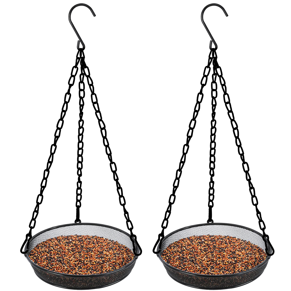 2 Pack Hanging Bird Feeder, Bird Feeder Hanging for Garden Yard Outside Hanging Bird Feeder Tray ...