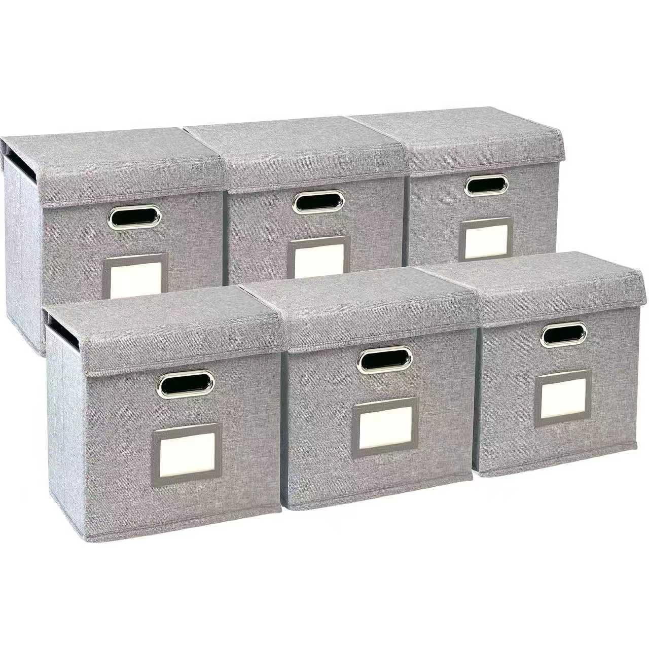 2 Pack Hanging File Folder Box with Lid, Durable Letter Size Filing ...