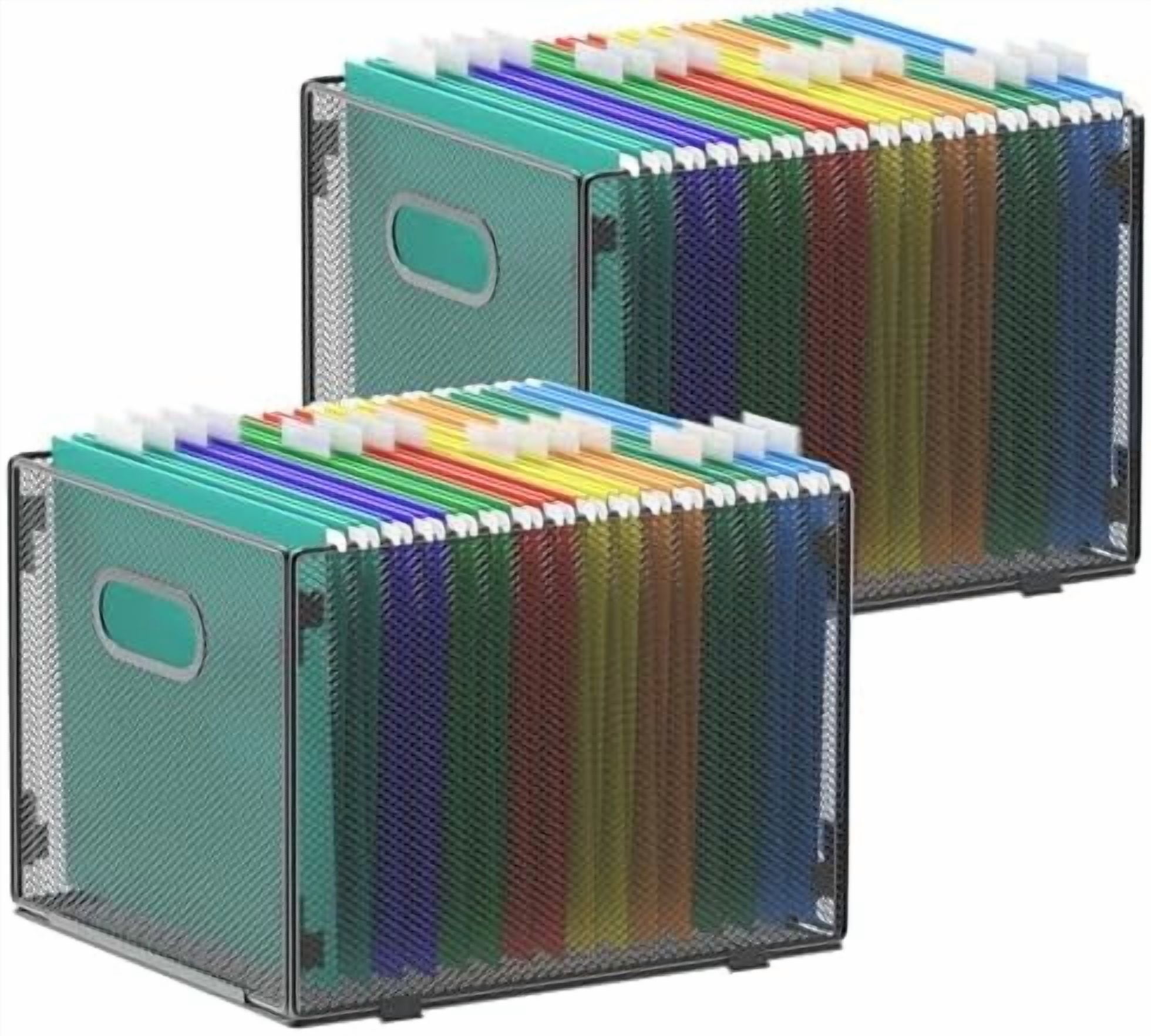 2 Pack Hanging File Organizer, Mesh File Folder Box Filing Box File ...