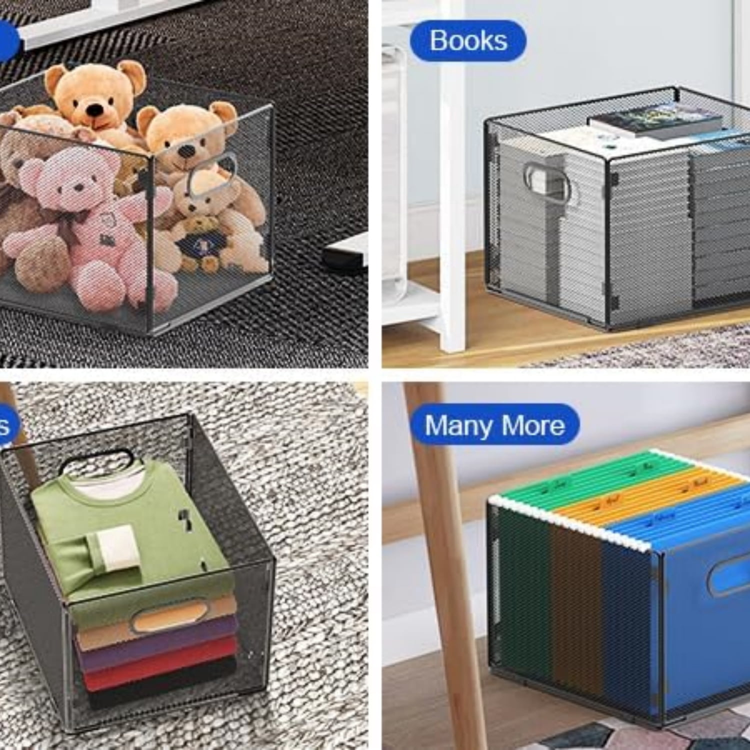 2 Pack Hanging File Organizer, Mesh File Folder Box Filing Box File ...