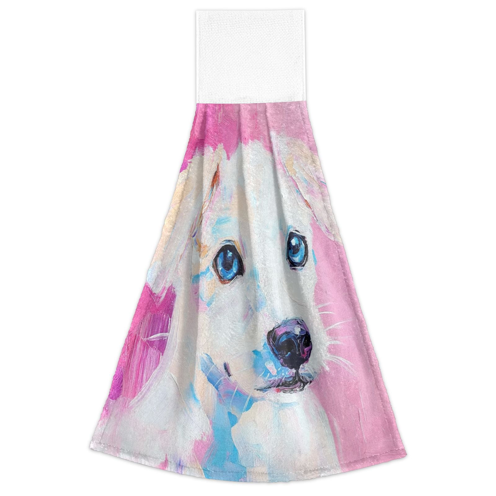 2-Pack Hanging Hand Towels with Hook & Loop Closure, Coral Fleece ...