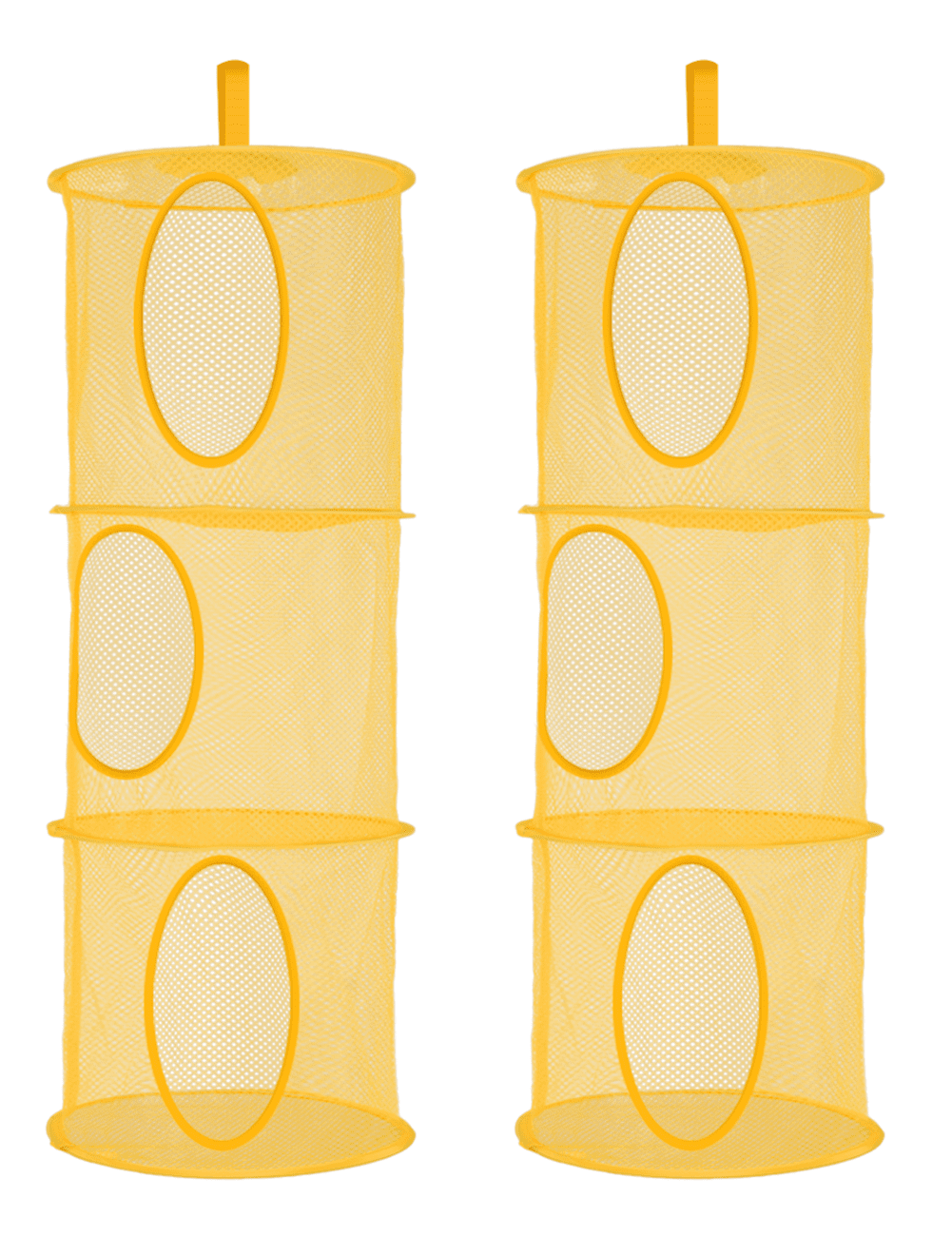 2 Pack Hanging Mesh Storage Shelves Organizer 3 Shelf Foldable Closet ...