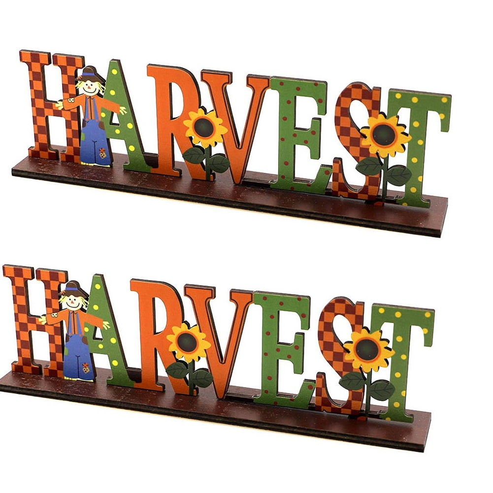 2 Pack Happy Halloween Wooden Centerpiece Signs Halloween Table ...