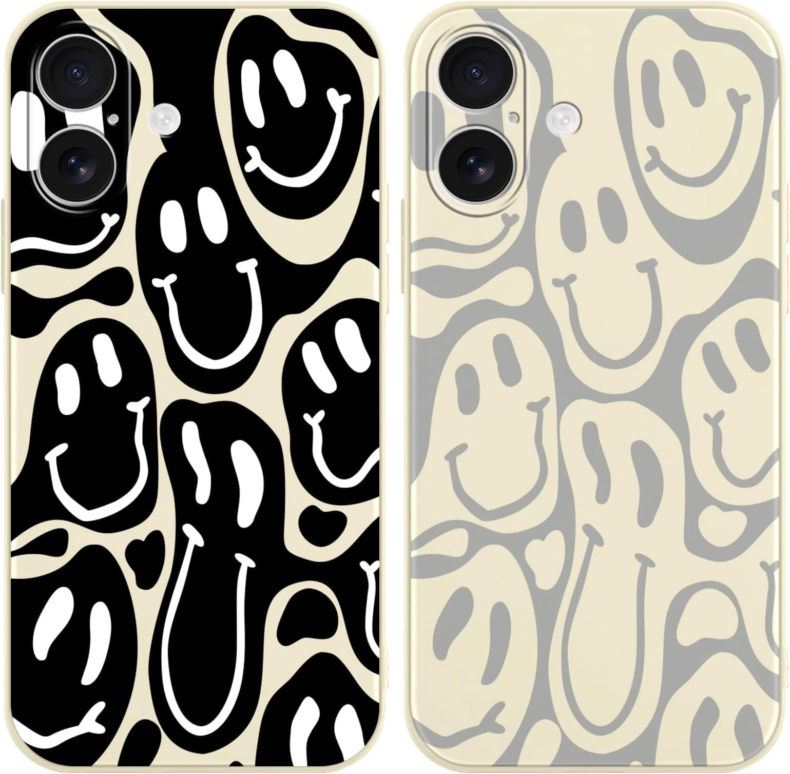 2 Pack Happy Smiles Face for iPhone 17 6.3" Phone Case, Aesthetic Cute ...