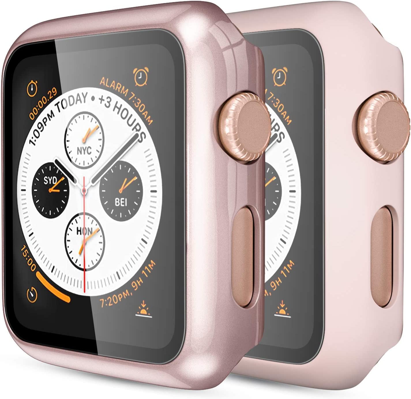 (2 Pack) Hard Case for Apple Watch 38mm Series 3 with Screen Protector ...