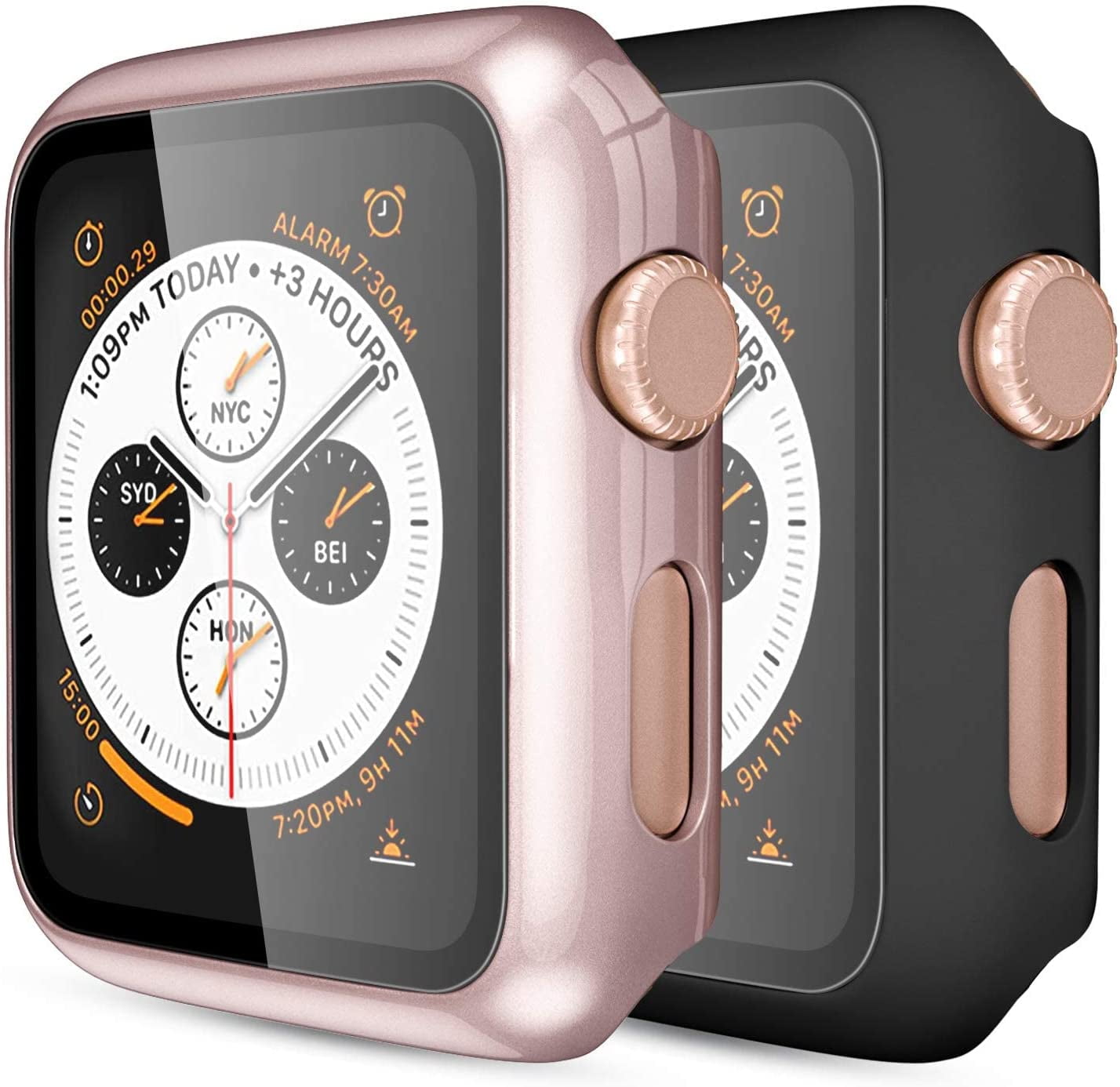 (2 Pack) Hard Case for Apple Watch 42mm Series 3 with Screen Protector ...