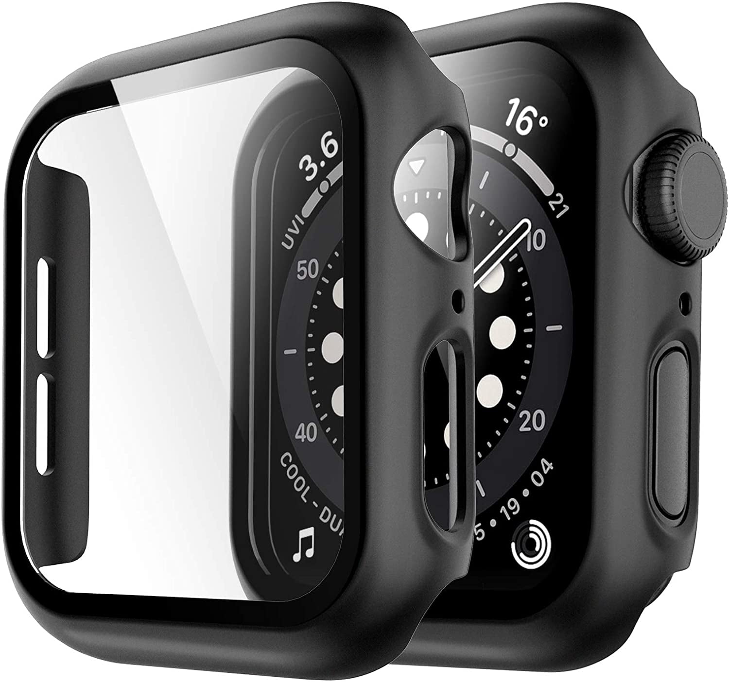 2 Pack Hard Case for Apple Watch 44mm Series 6, 5, 4, SE Built-in ...