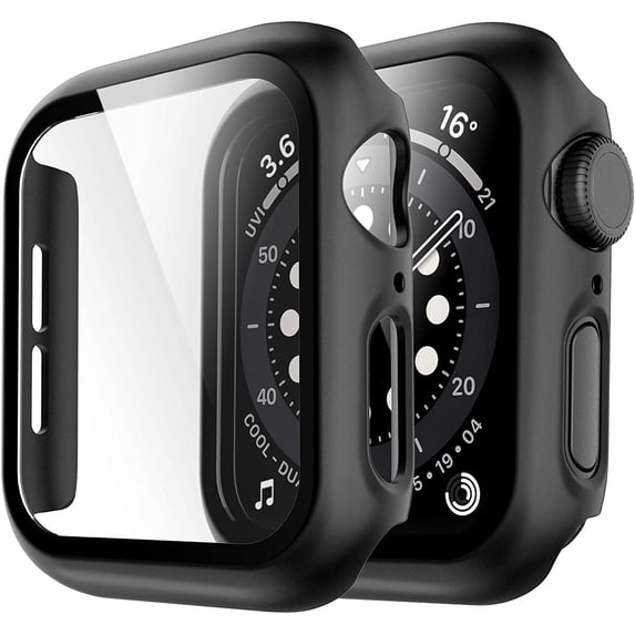 2 Pack Hard Case for Apple Watch 44mm Series 6, 5, 4, SE Built-in ...