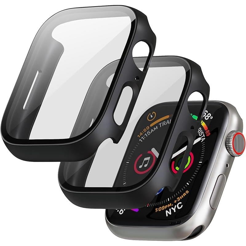 2 Pack Hard PC Case for Apple Watch Series 9/8/7 Screen Protector 41mm ...