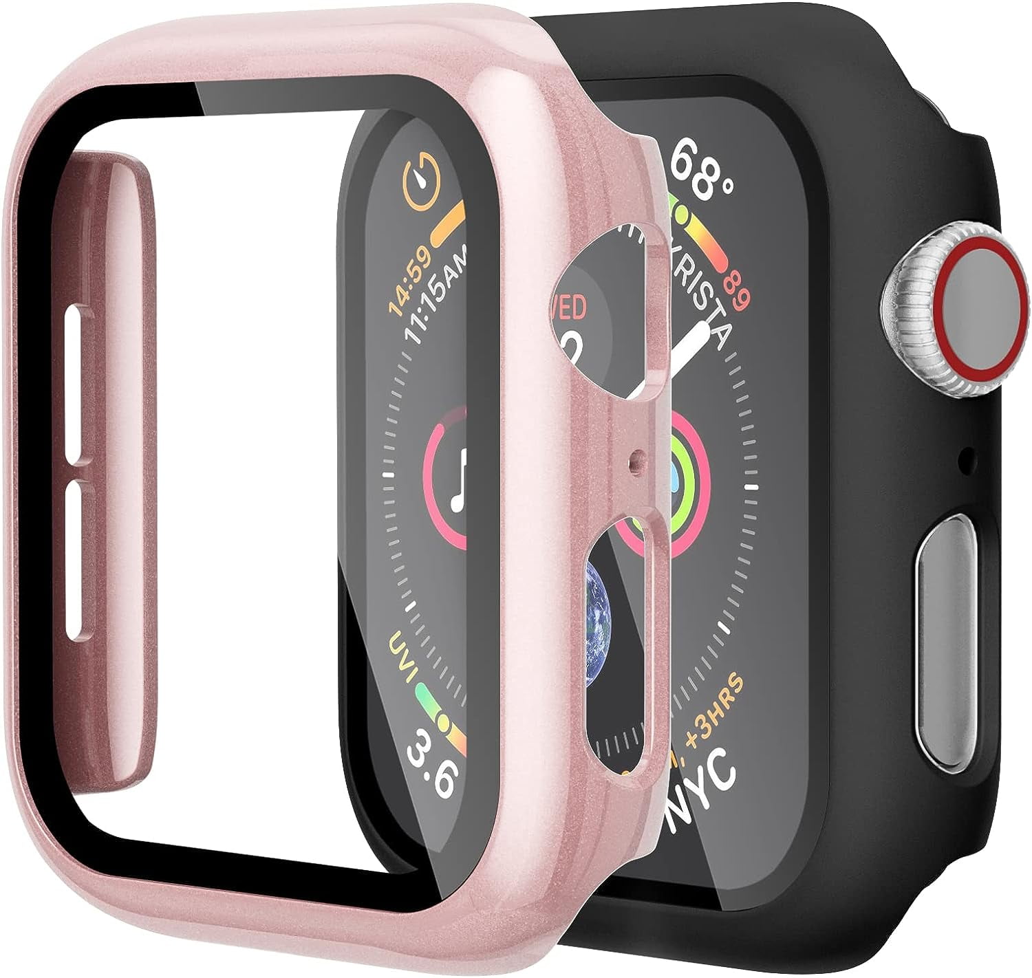 2 Pack Hard PC Case Compatible with Apple Watch Case 38mm, Full ...