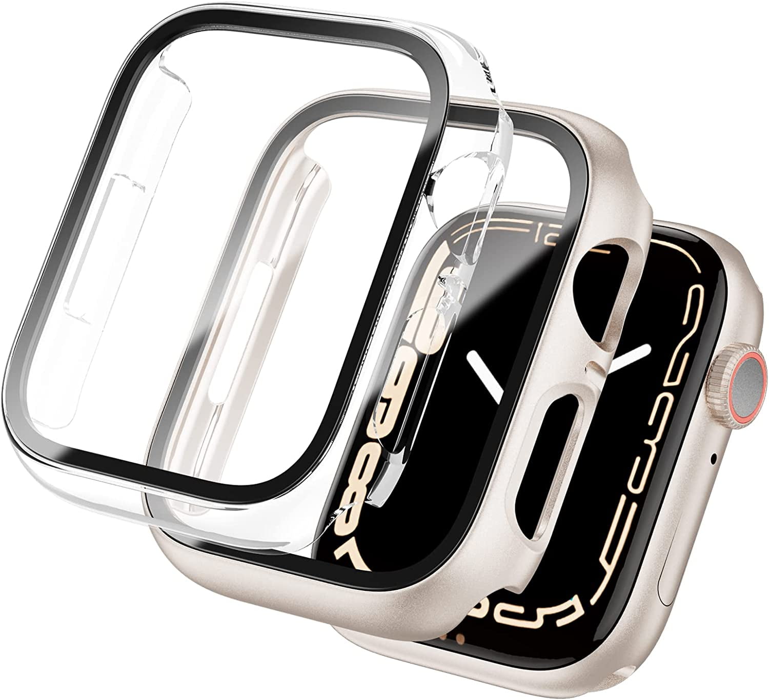 2 Pack Hard PC Case Compatible with Apple Watch Series 9/8/7 45mm, Case ...