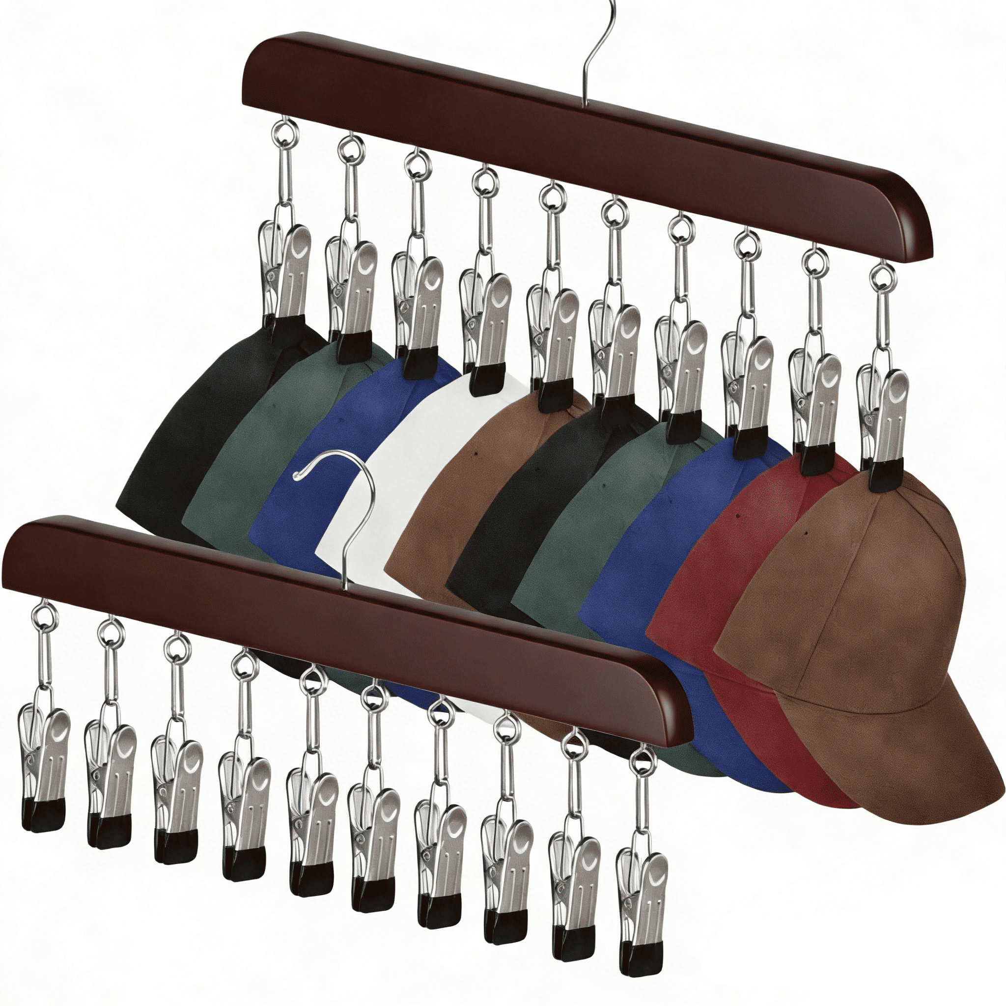 2 Pack Hat Hangers for Closet, 360° Swivel Big Hook Closet Organizer ...