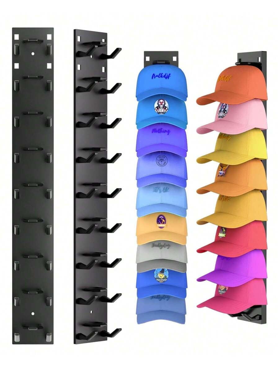 2 Pack Hat Organizer For Baseball Caps, Strong Adhesive Hat Rack For ...