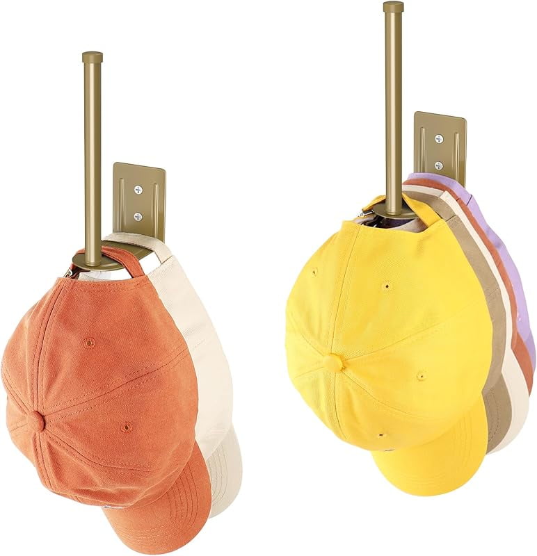 2 Pack Hat Racks for Baseball Caps, Stainless Steel Hat Organizer for ...