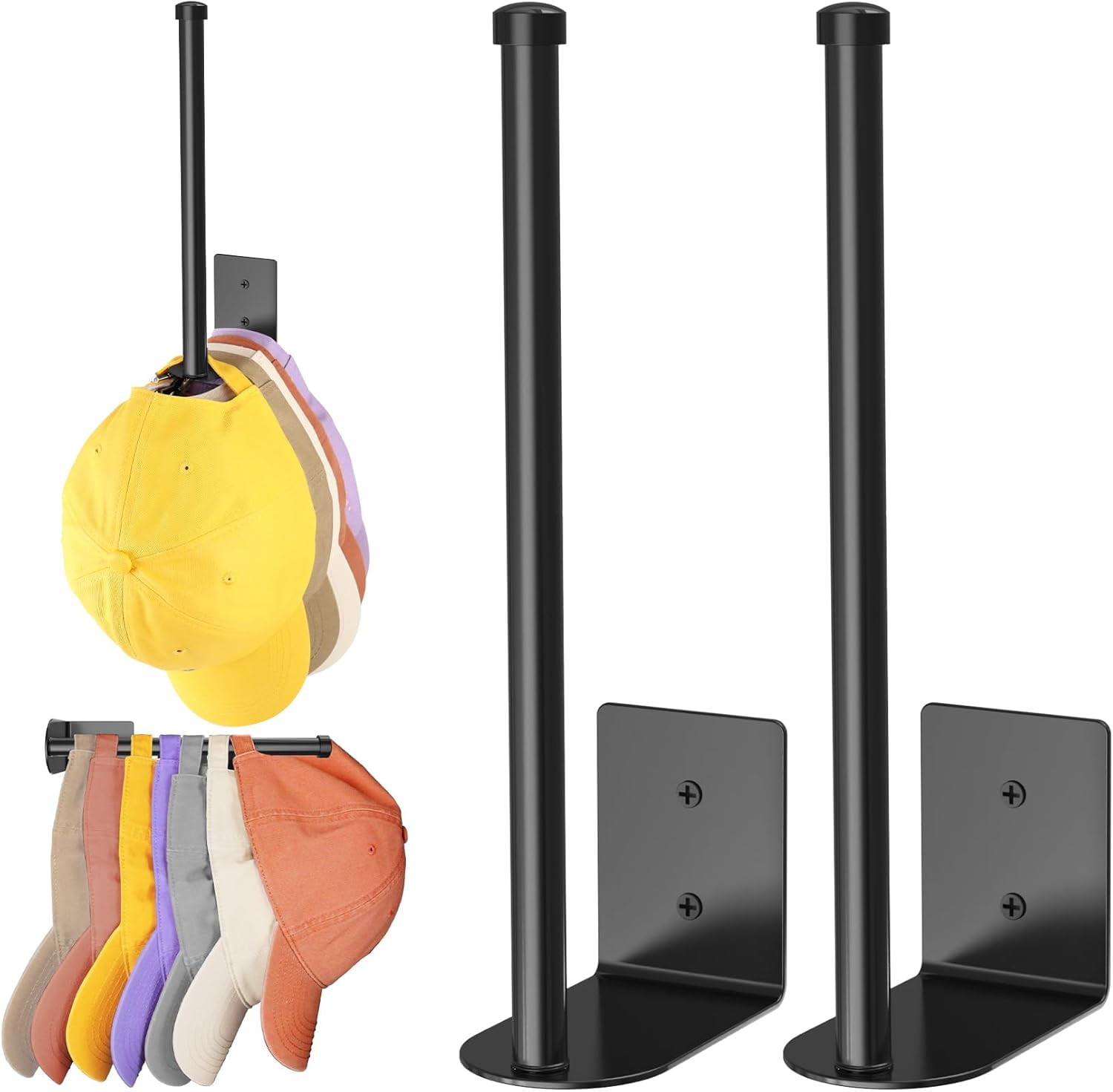 2 Pack Hat Racks for Baseball Caps, Stainless Steel Hat Organizer for ...