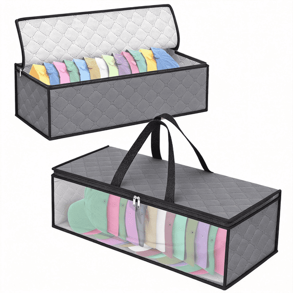2 Pack Hat Storage Bag for Baseball, Caps Hat Organizer Case Hat Holder ...