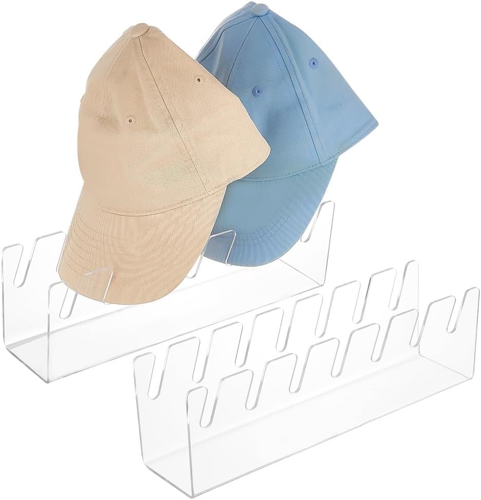2 Pack Hat Storage for Baseball Caps Acrylic Hat Stand Racks No Install ...