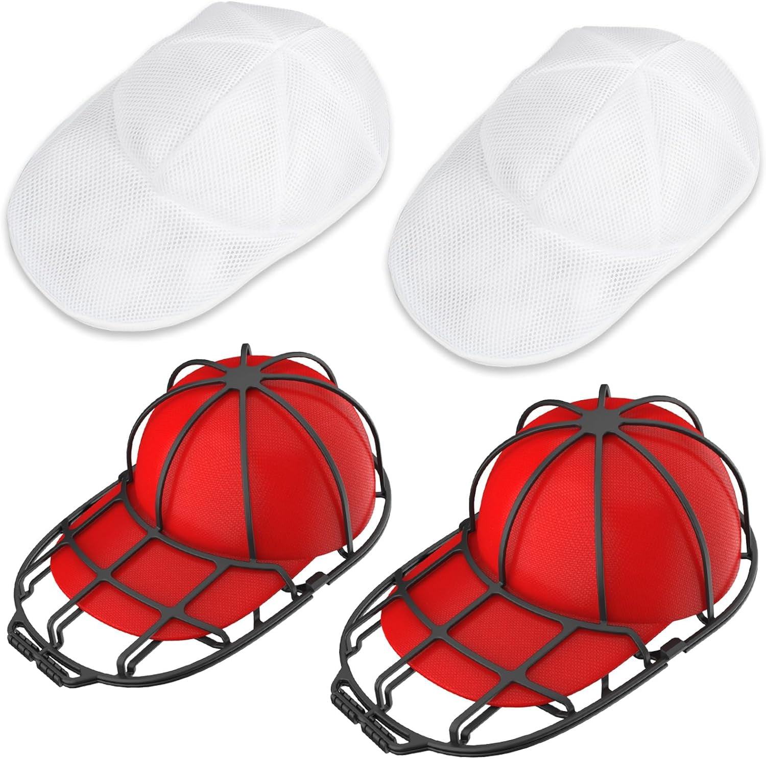 2-Pack Hat Washer Cage with Mesh Bag, Baseball Cap Washers, Baseball ...