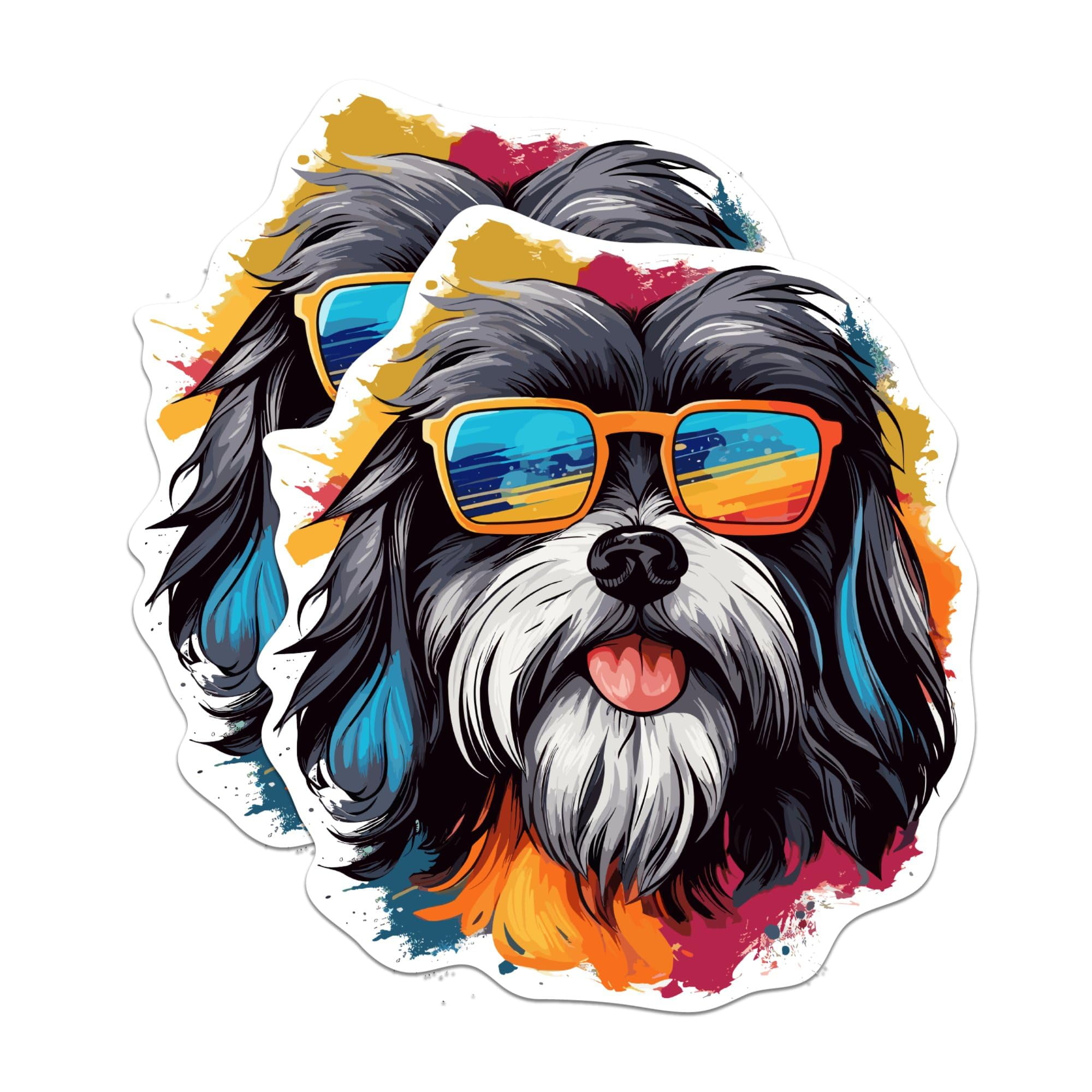 (2 Pack) Havanese Dog Stickers - Havanese with Sunglasses - Choose ...