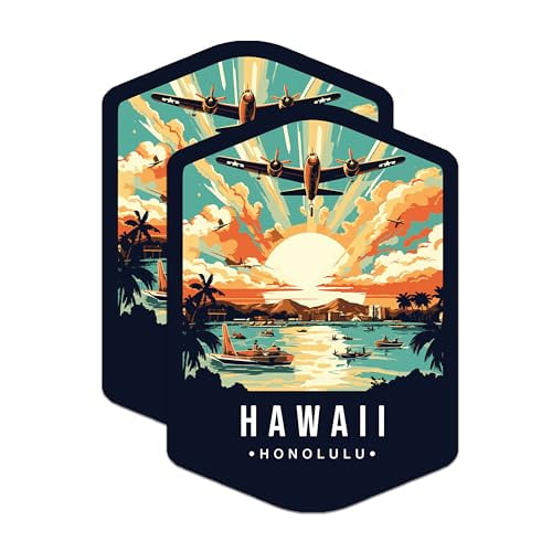 (2 Pack) Hawaii State and Capitol Stickers - HI State Sticker - Choose ...