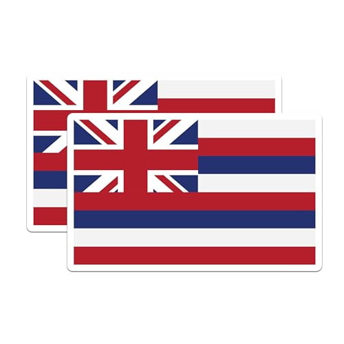 (2 Pack) Hawaii State Flag Stickers - HI State Flag Sticker - Choose ...