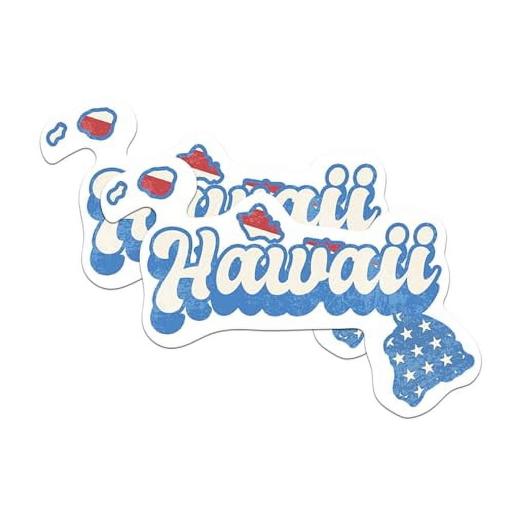 (2 Pack) Hawaii State Outline Magnets - HI State Shape with USA Flag ...