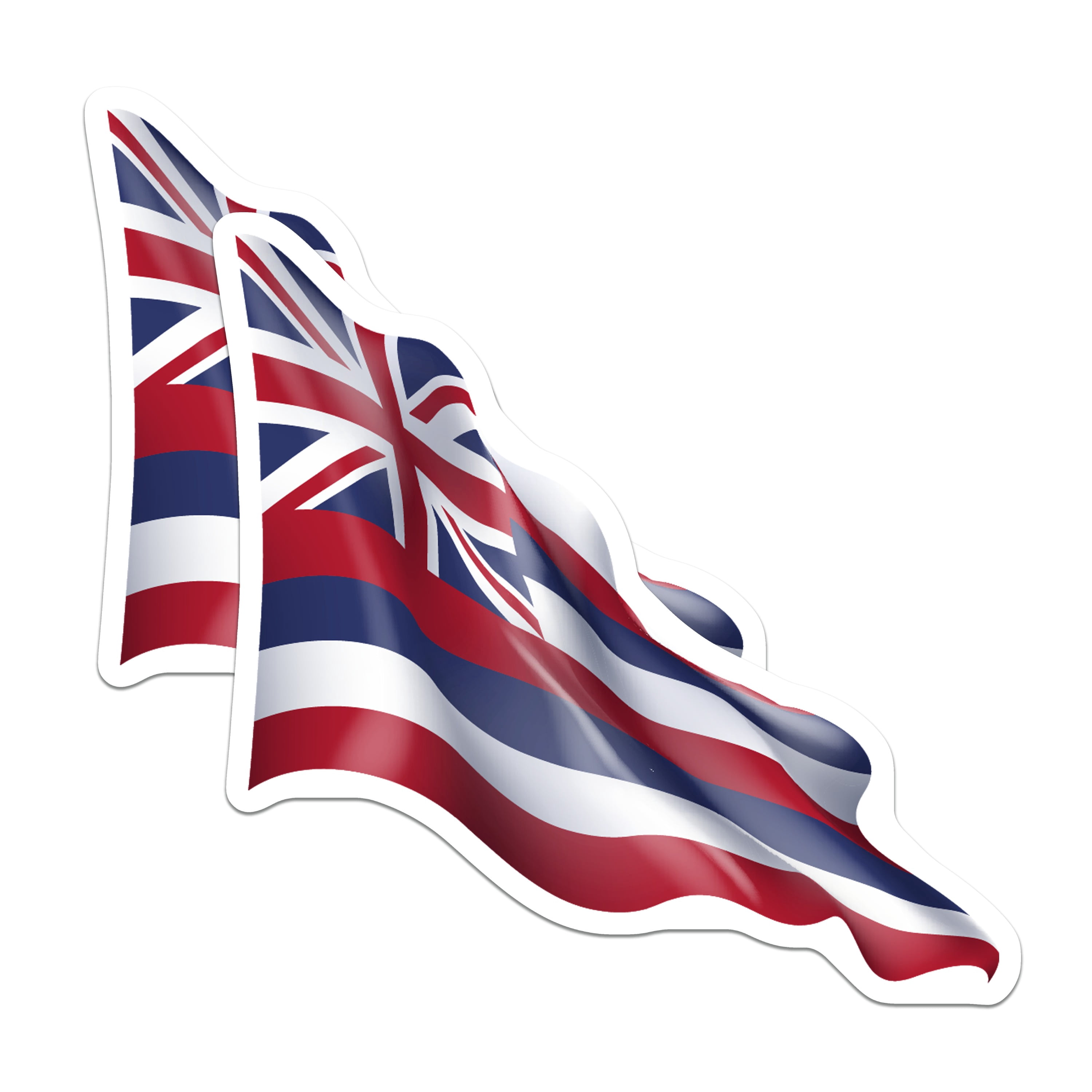 (2 Pack) Hawaiian Flag Stickers - Hawaii Pride Decals - Aloha State ...