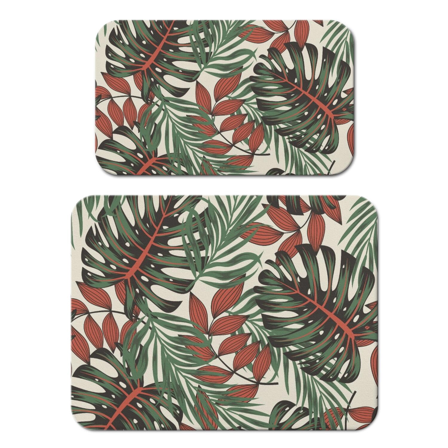 2 Pack Hawaiian Floral Coffee Bar Mat Eco-Friendly Reusable Mats for ...