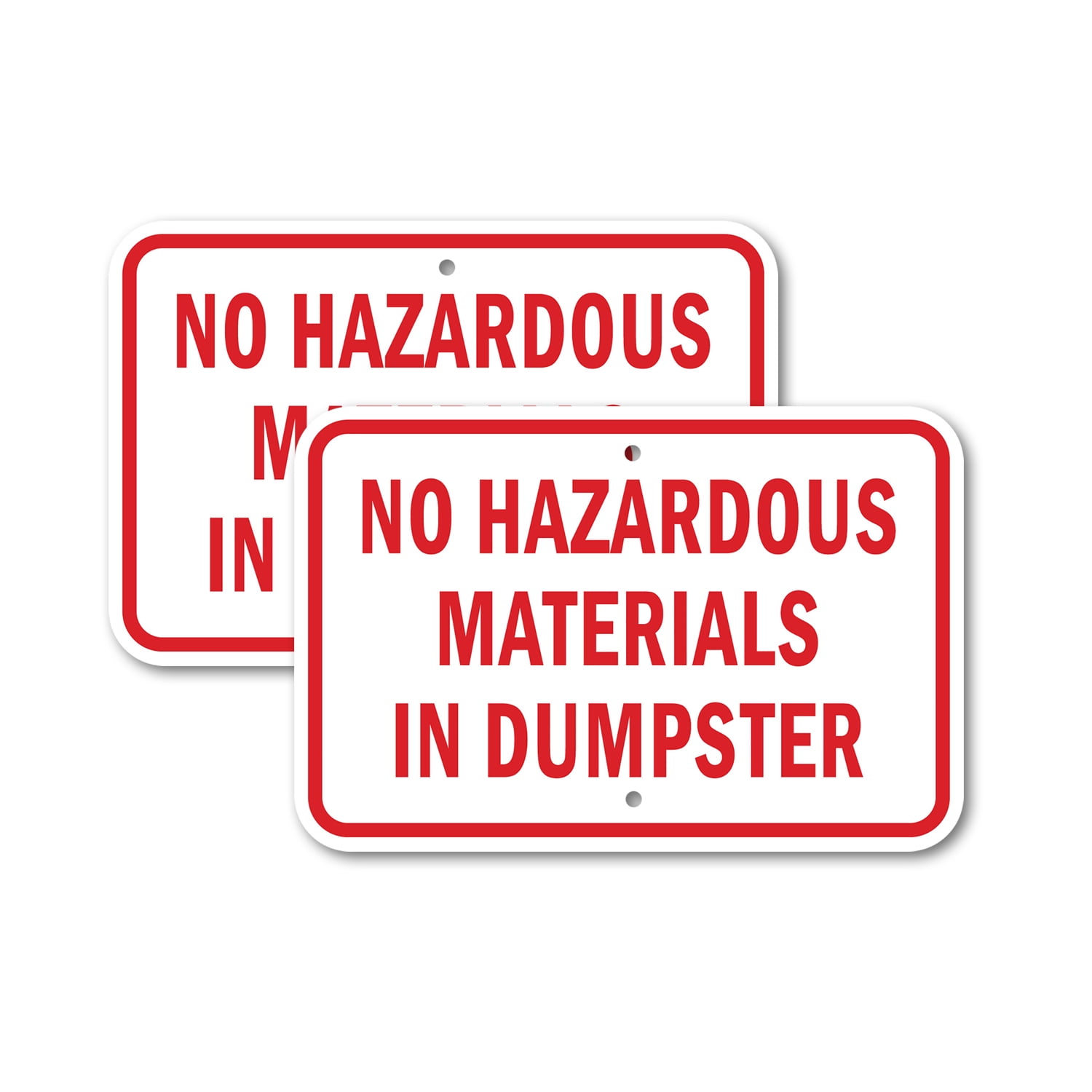 (2 Pack) No Hazardous Materials In Dumpster | 12" X 18" Heavy-Gauge ...