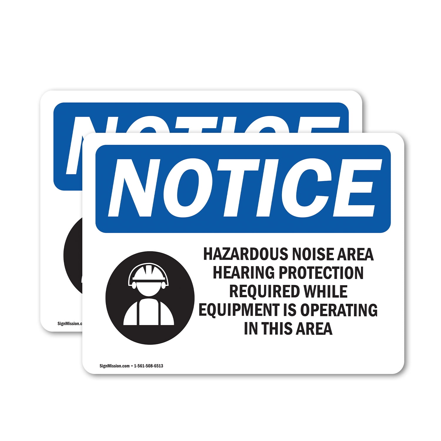 (2 Pack) Hazardous Noise Area Hearing Sign - Walmart.com