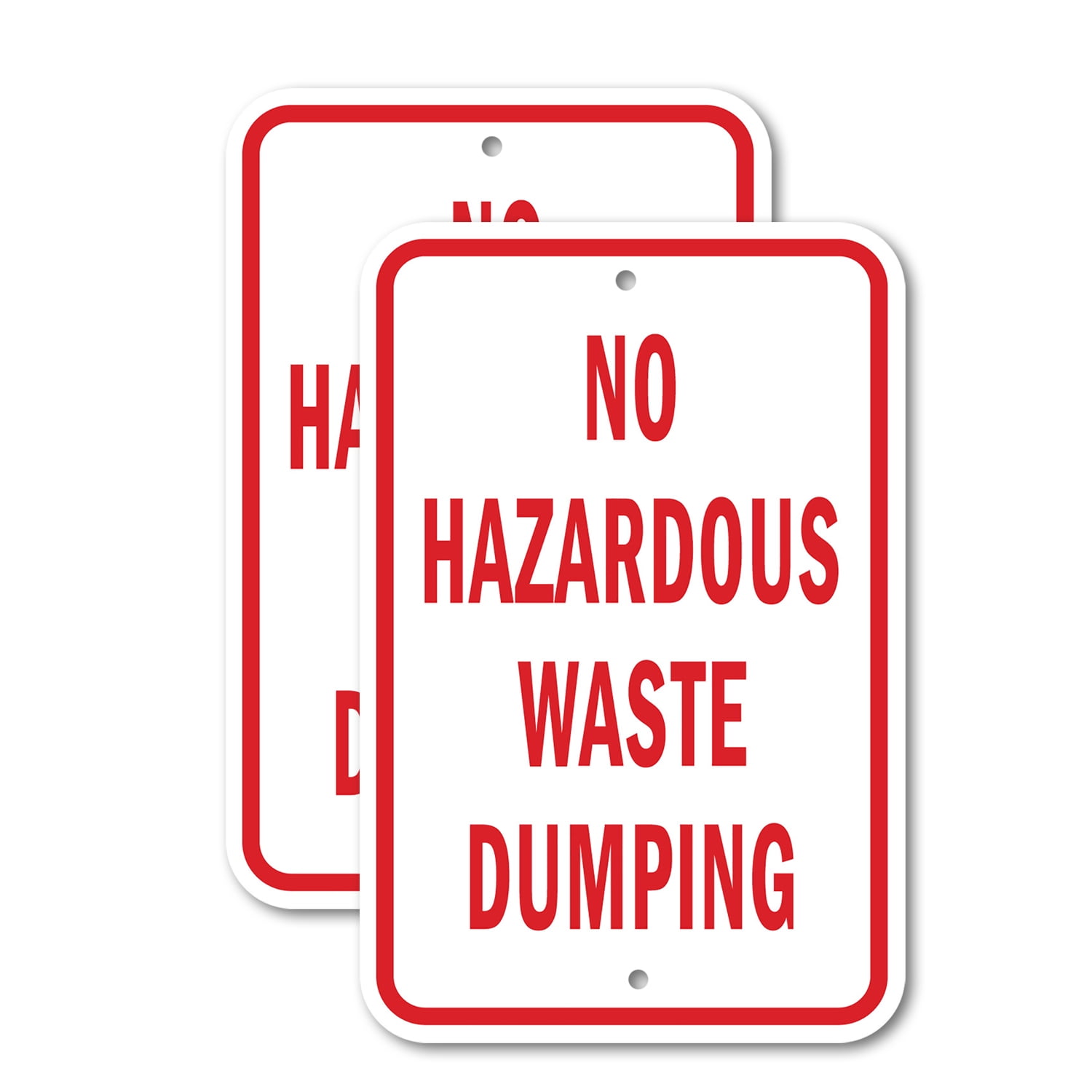 (2 Pack) No Hazardous Waste Dumping | 12" X 18" Heavy-Gauge Aluminum ...