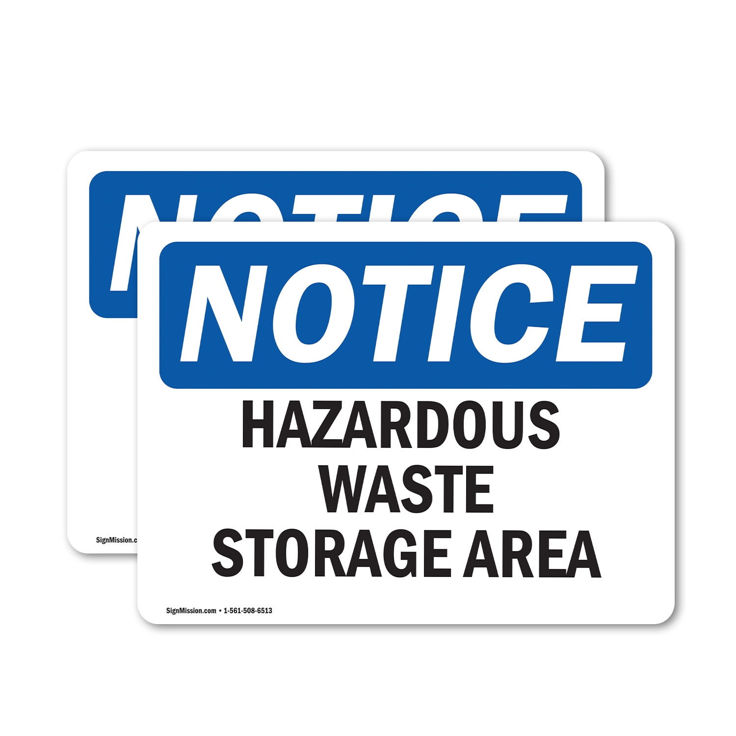 (2 Pack) Hazardous Waste Storage Area OSHA Notice Sign 18 Inch X 12 ...