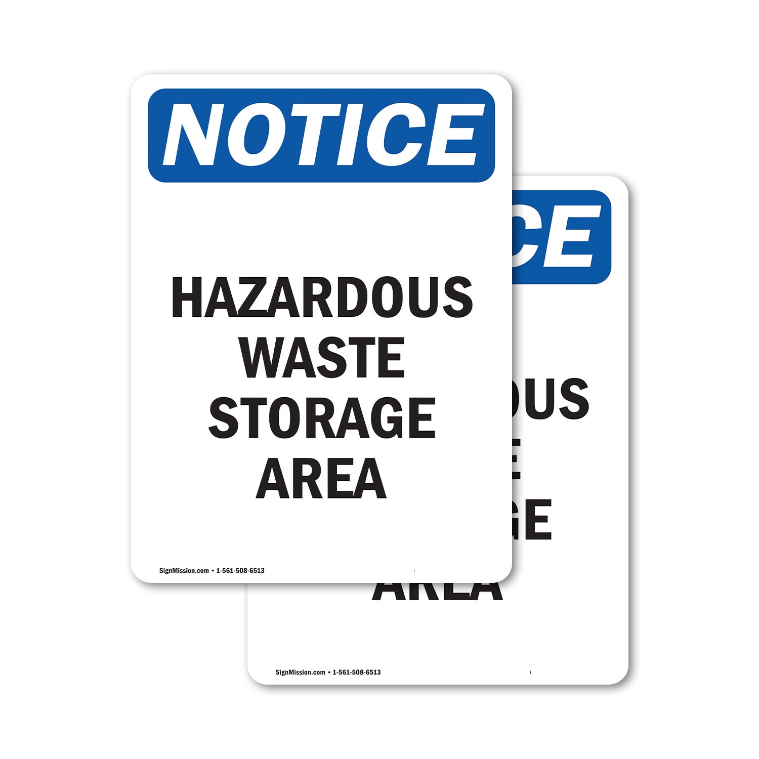 (2 Pack) Hazardous Waste Storage Area OSHA Notice Sign 5 Inch X 7 Inch ...