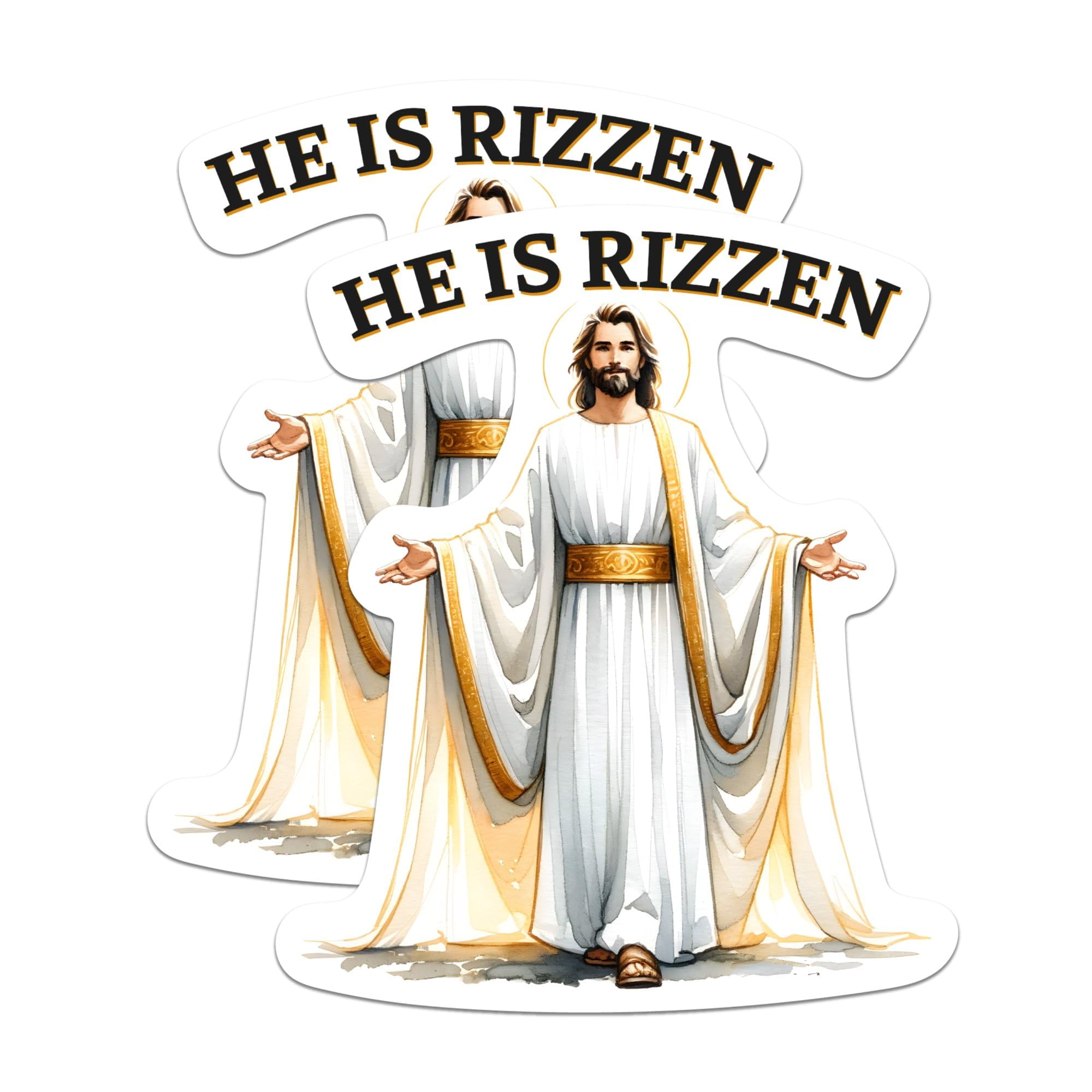 (2 Pack) He Is Rizzen Magnets - Funny Jesus Meme - Jesus Comedy Magnets ...