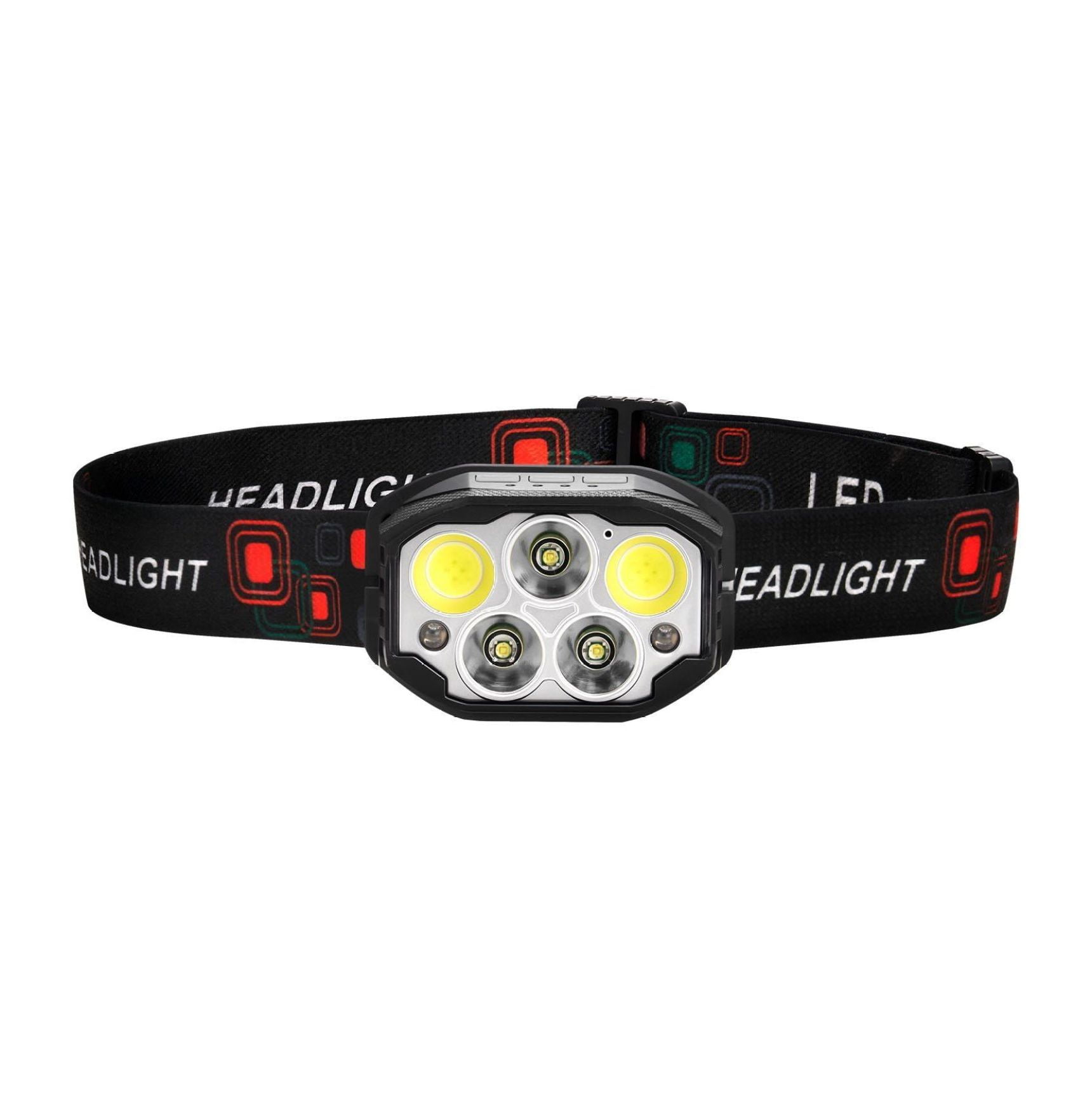 2 Pack Headlamps Lightweight LED Rechargeable Headlight 12 Lighting ...
