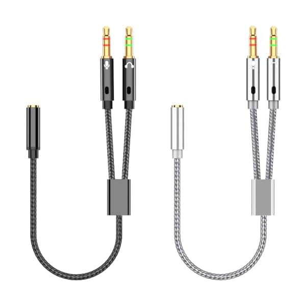 2-Pack Headphone Splitter for Computer 3.5mm Female to 2 Dual 3.5mm ...