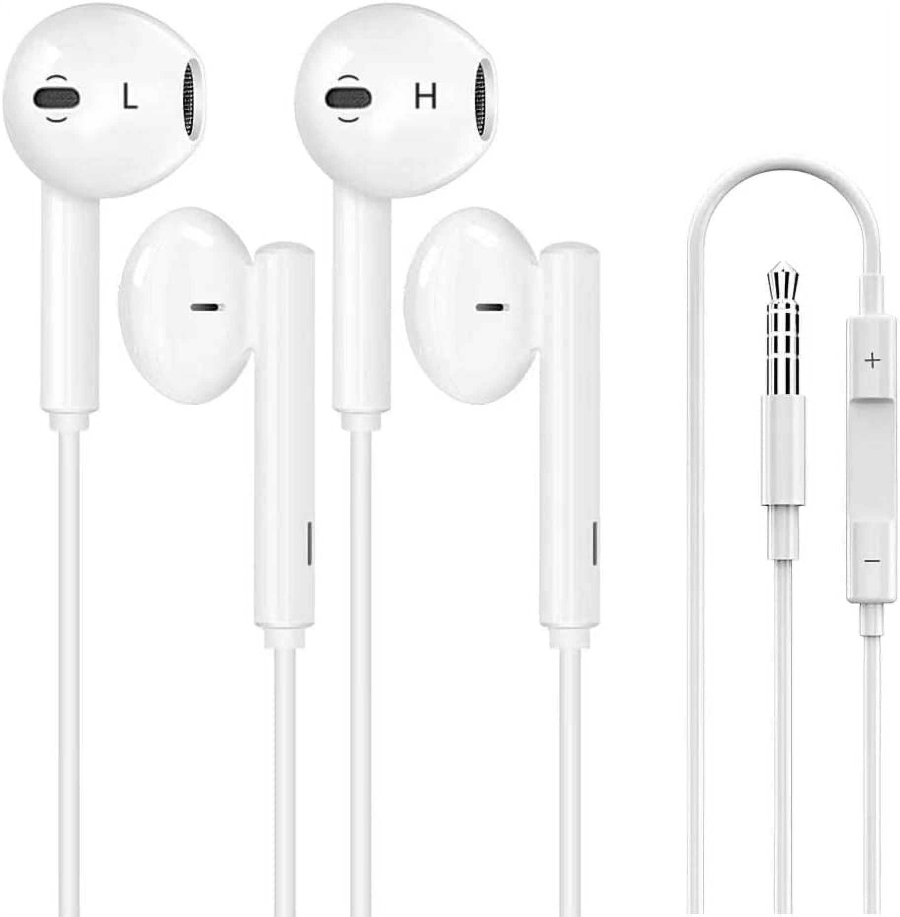 2 Pack Headphones Wired, Half in-Ear Wired Earbuds, Bass Stereo, Built ...
