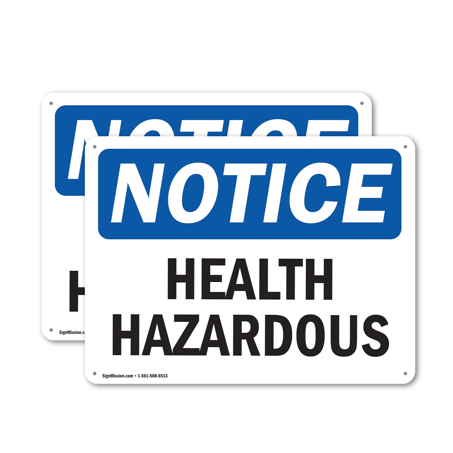 (2 Pack) Health Hazards OSHA Notice Sign 24 Inch X 18 Inch Indoor ...