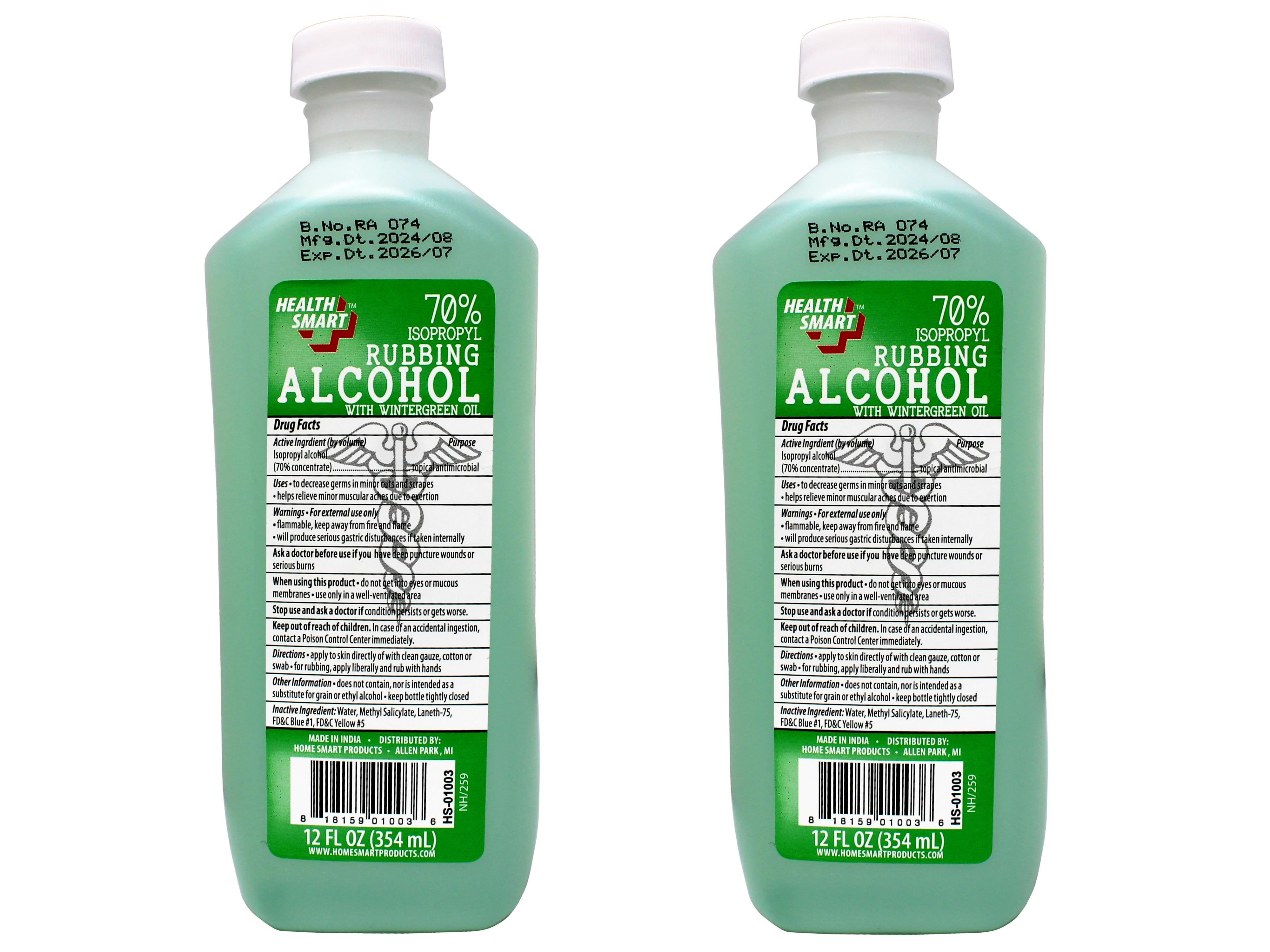 HealthSmart 70% Isopropyl Rubbing Alcohol, Wintergreen Scent ...