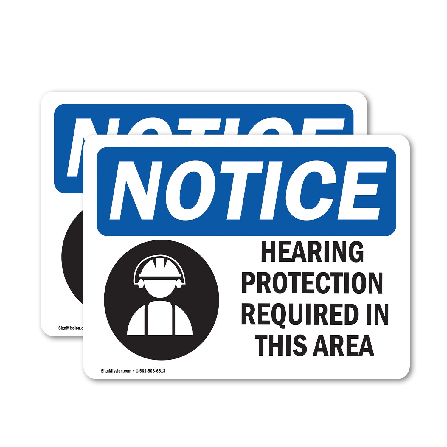 (2 Pack) Hearing Protection Required Sign - Walmart.com