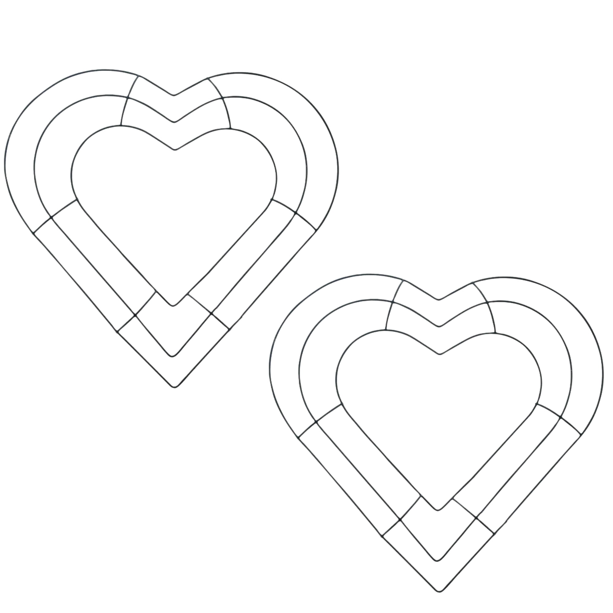 2 Pack Heart Metal Wreath 12 Inch Heart Shaped Wire Wreath Frame for ...