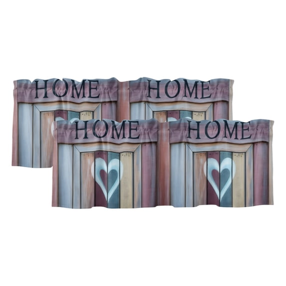 2 Pack Heart Valance for Window Rustic Farmhouse Home Wood Kitchen ...