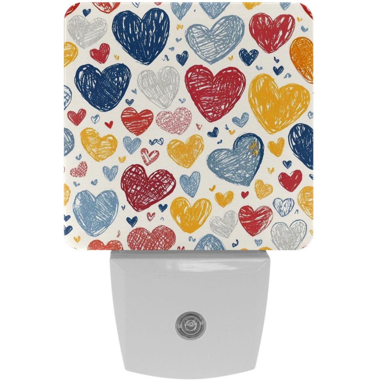 2 Pack Heart of Love Square LED Night Light 0.5W Plastic Aisle Light 2 ...