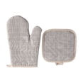 2 Pack Heat Resistant Cotton Oven Mitt Pot Holder Set Thick Quilted ...