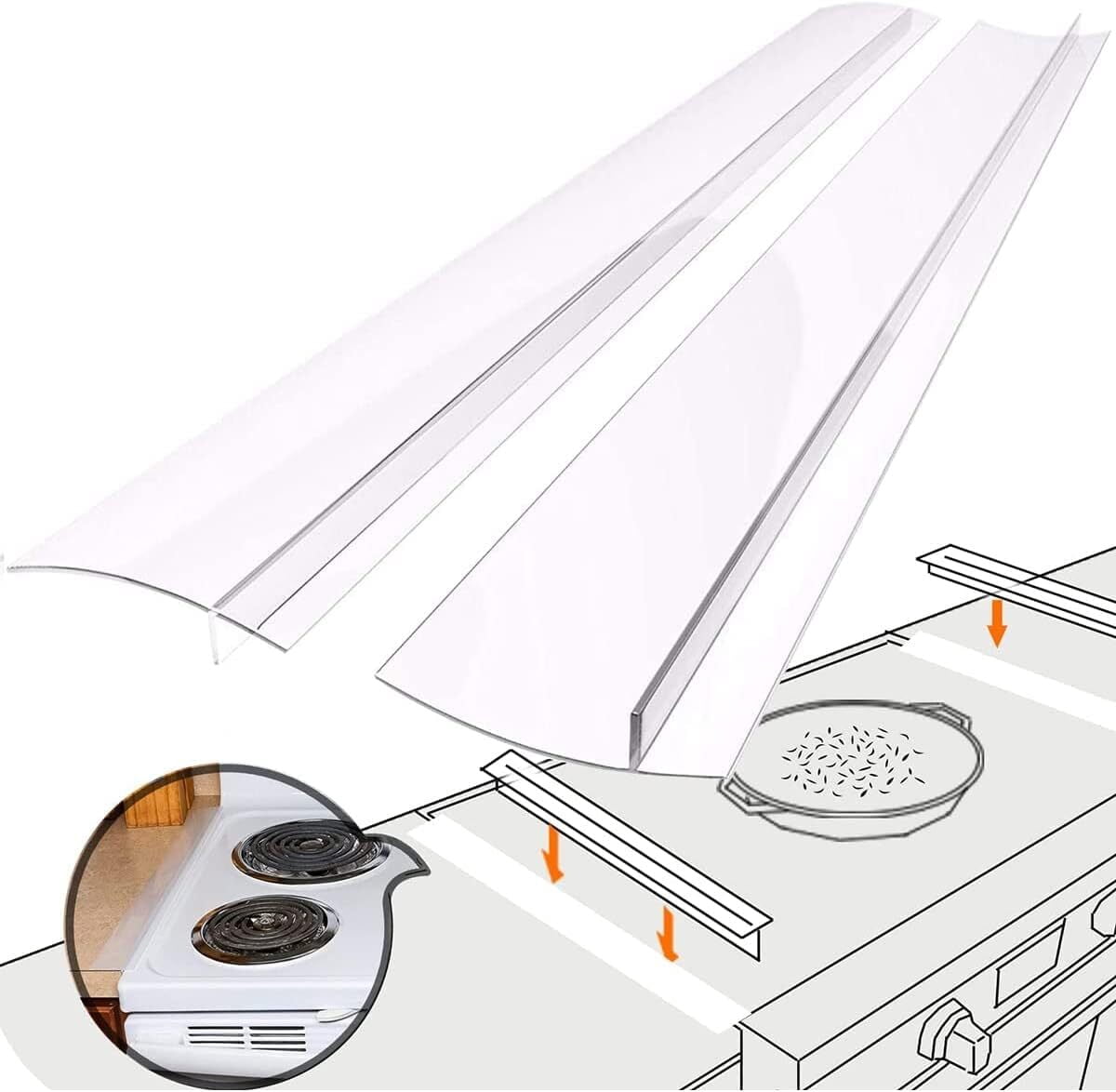 2 Pack Heat Resistant Oven Gap Filler Seals Gaps, Flexible Kitchen ...
