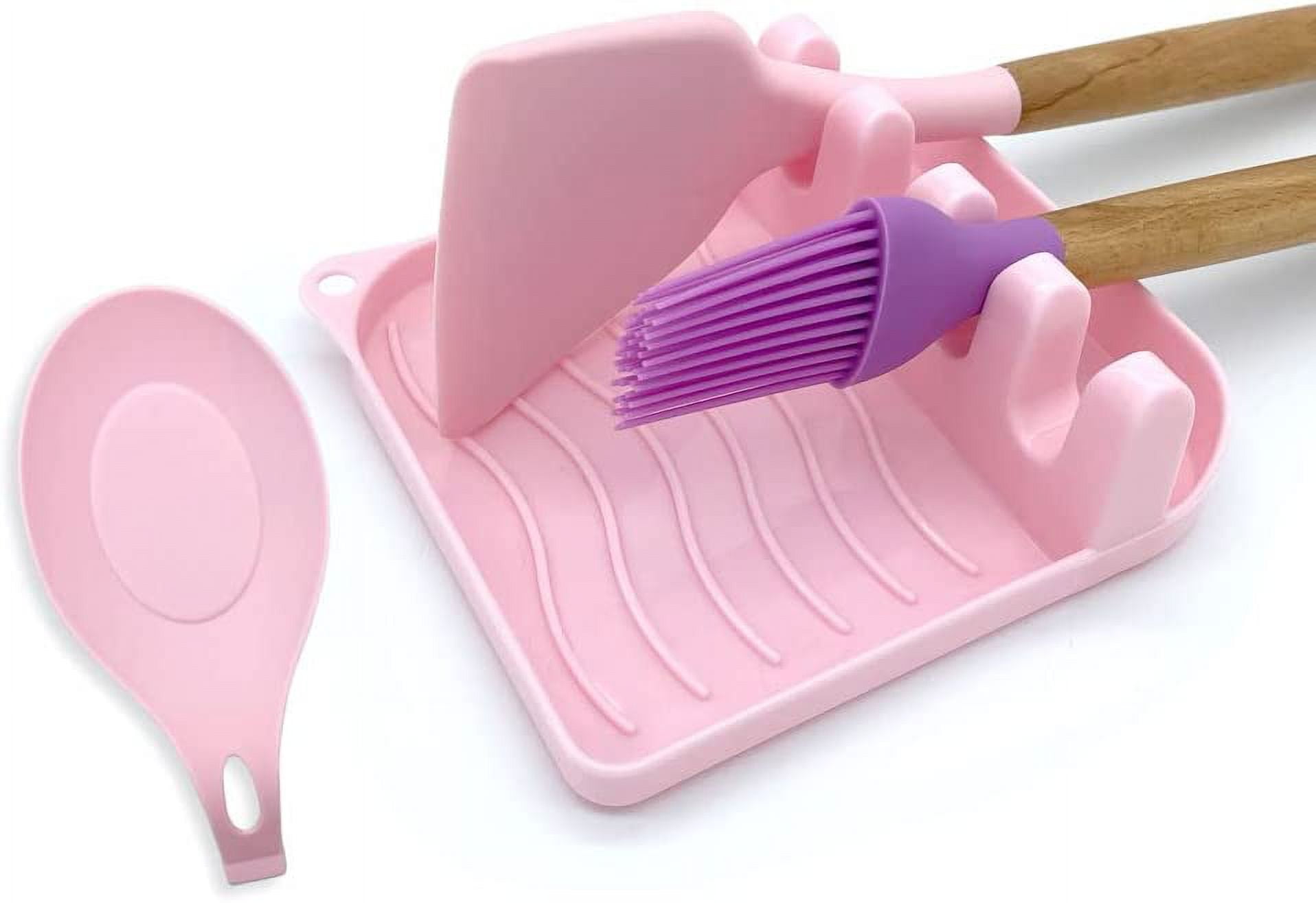 2-Pack Heat Resistant Utensil Spoon Rests with Drip Pad - Non-Slip ...