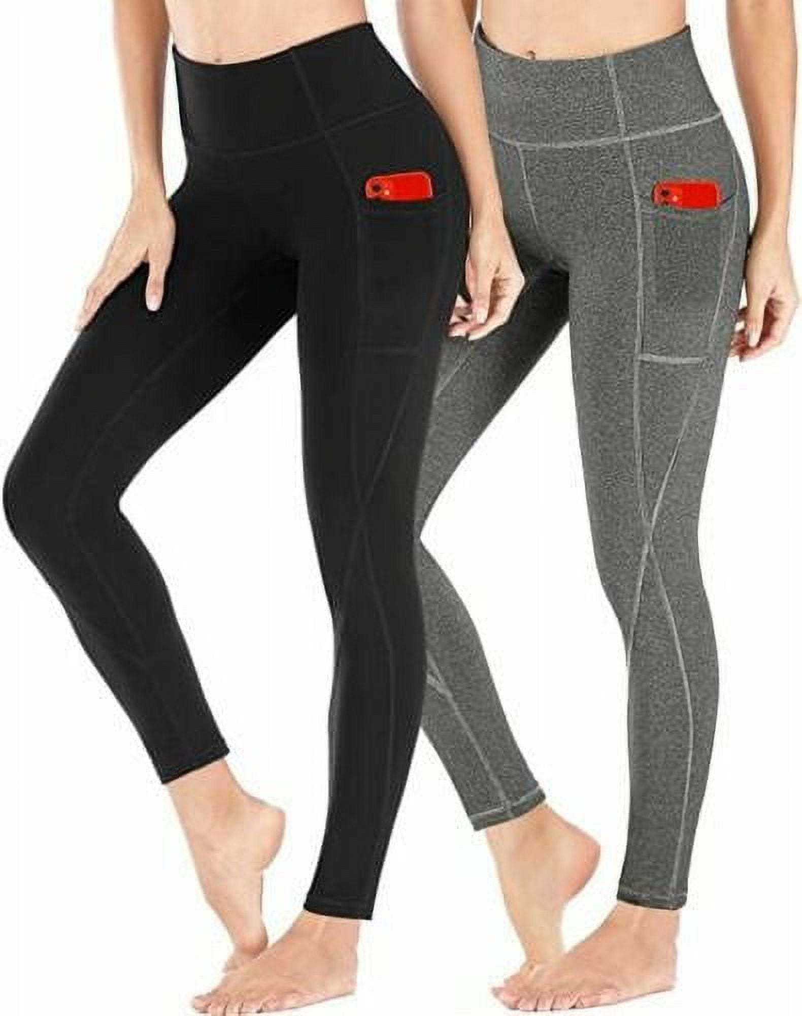 Heathyoga 2 Pack High Waisted Shaping Tights, Yoga Leggings Pants for ...