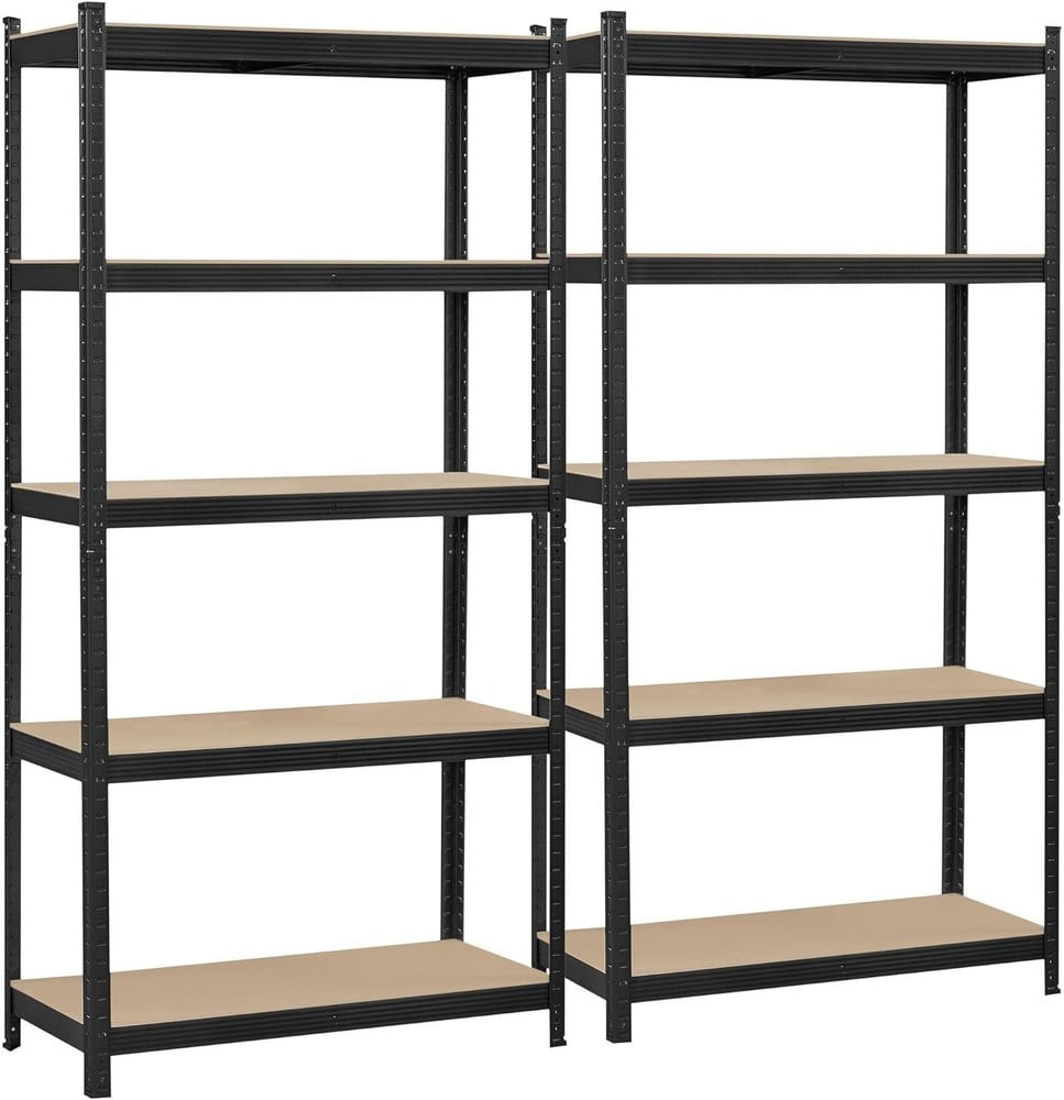 2 Pack Heavy Duty 5-Tier Boltless Steel Shelving Units, Adjustable ...