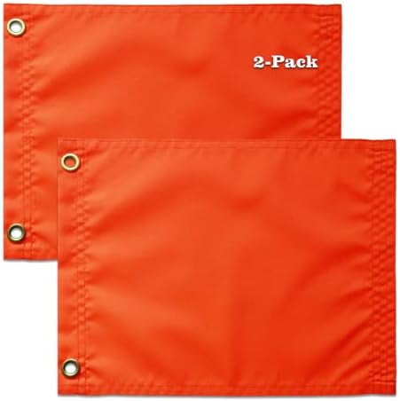 2 Pack Heavy Duty 9x12 Inch Orange Safety Flag - Four Rows Stitching, 2 ...