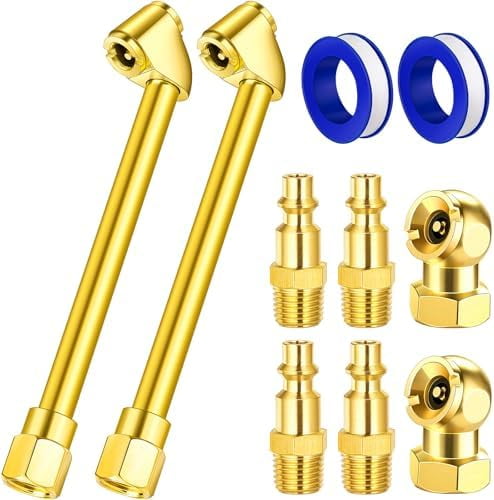 2 Pack Heavy Duty Air Chuck Set-/4 Inch Female NPT Closed Ball tire ...